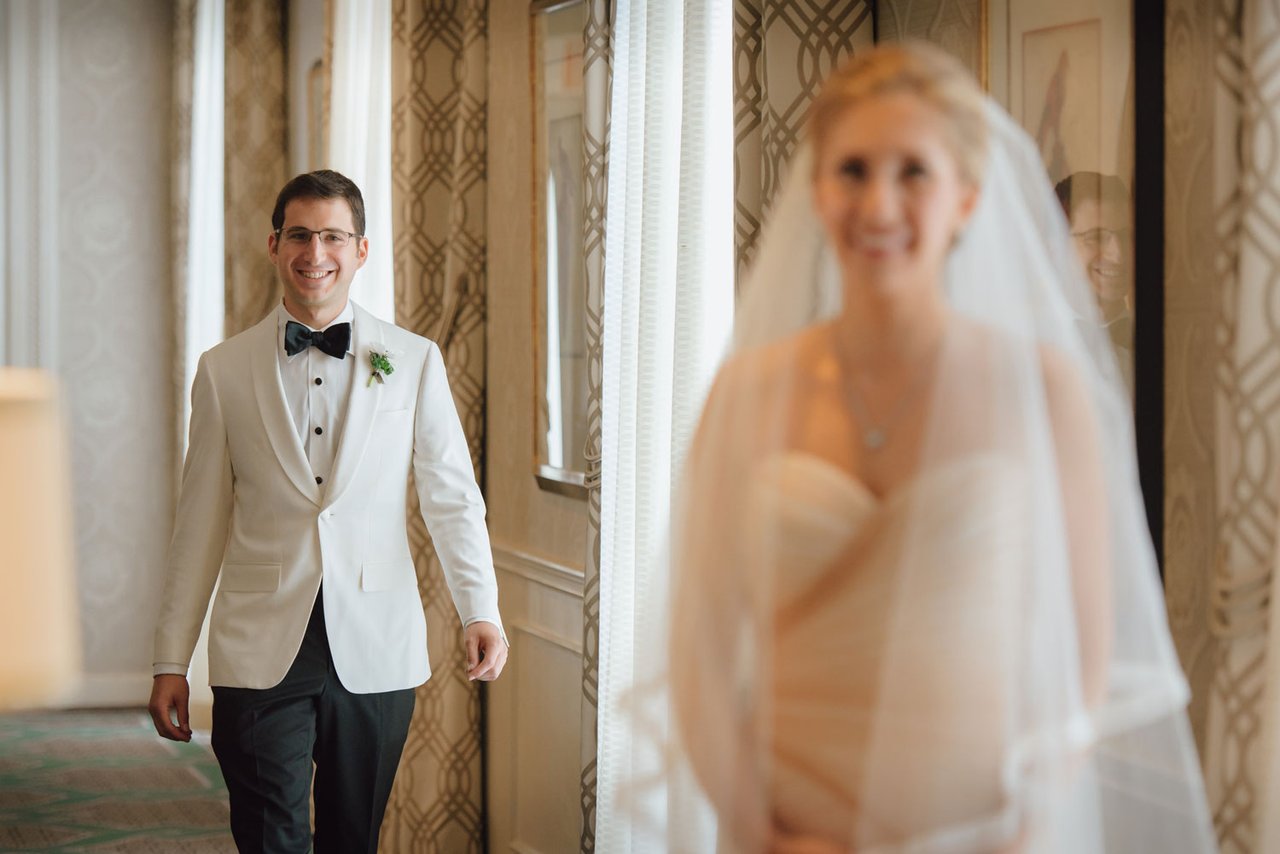 Groom Approaching Bride for "First Look"
