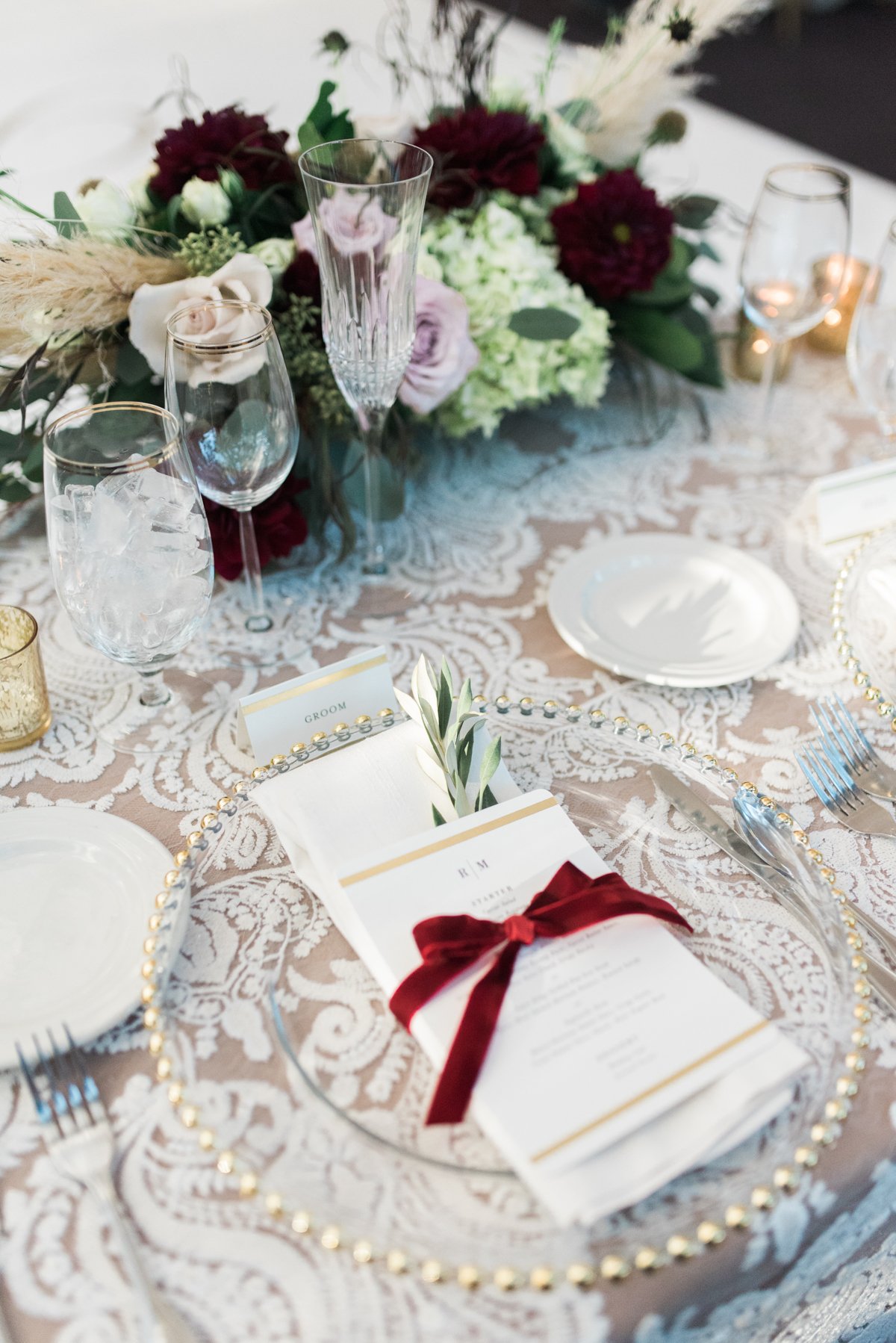 Menu Tied with Velvet Ribbon