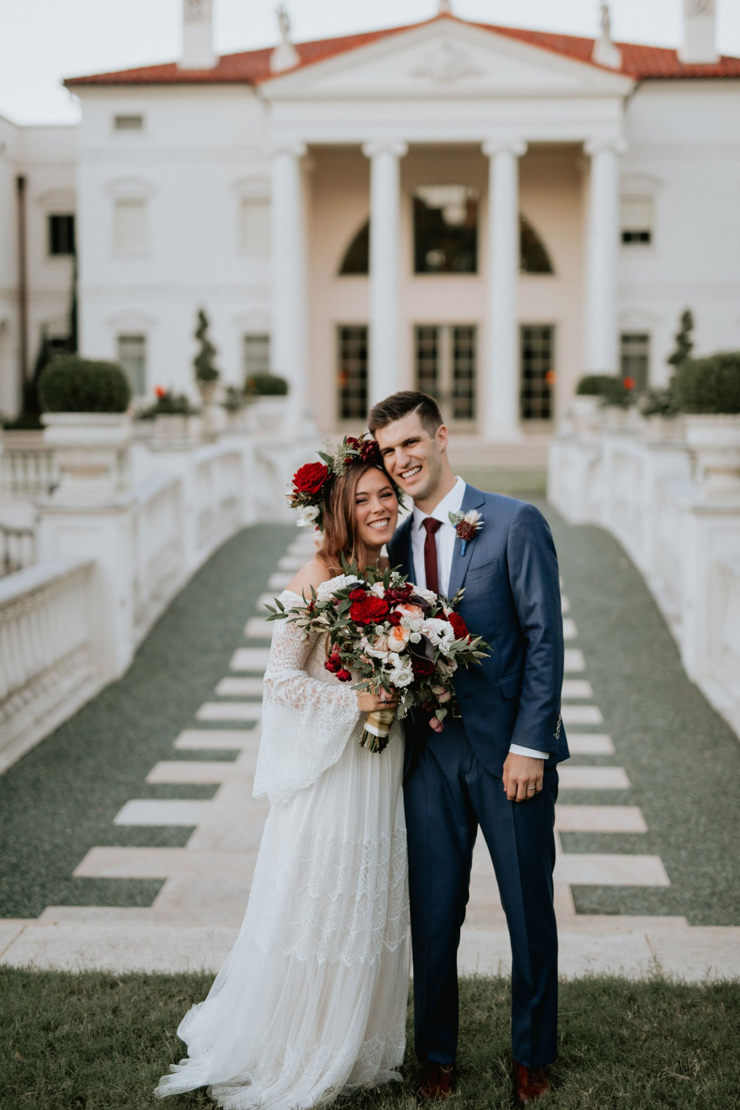 Fall Wedding Couple at Private Estate