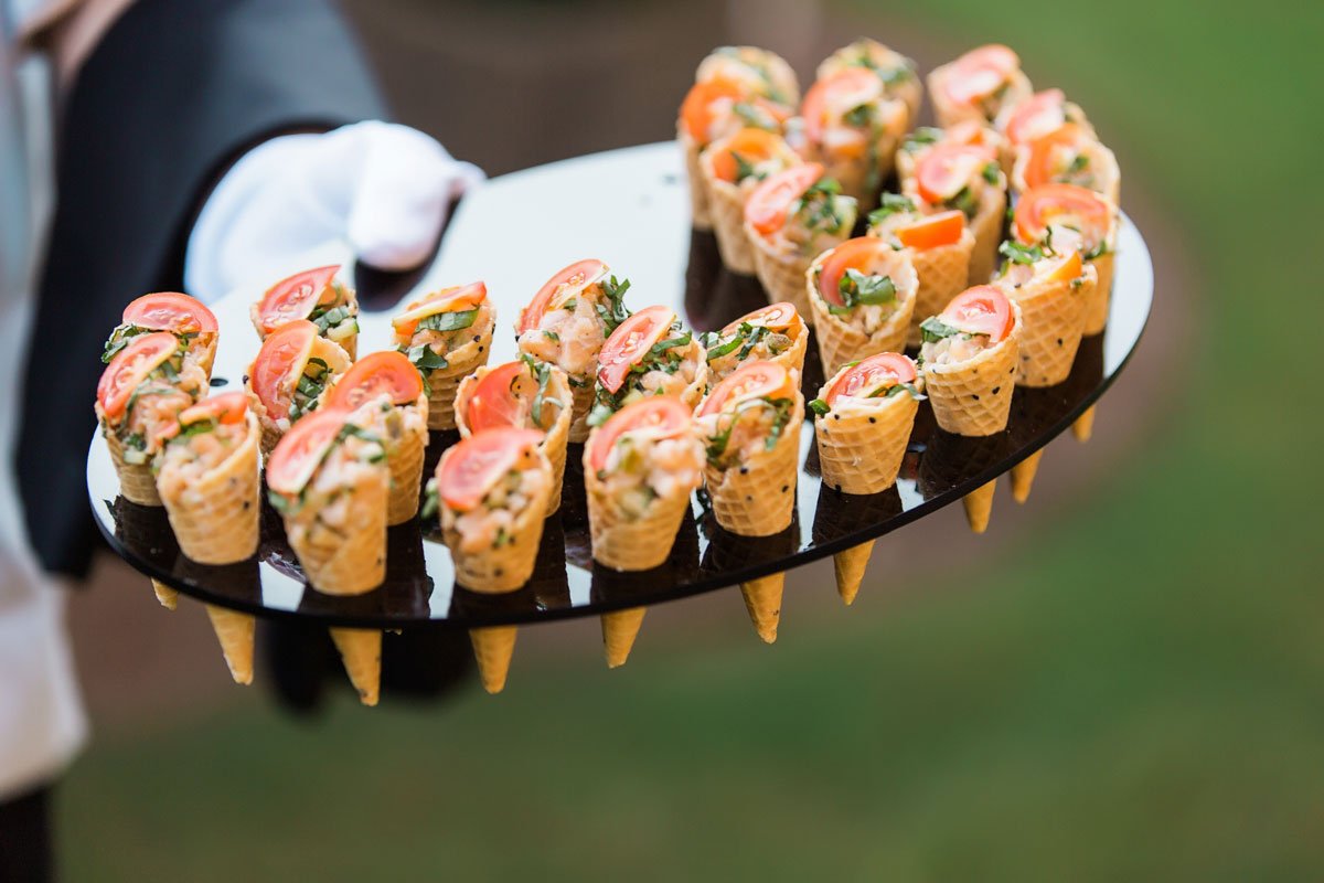 Cone Appetizers on Tray