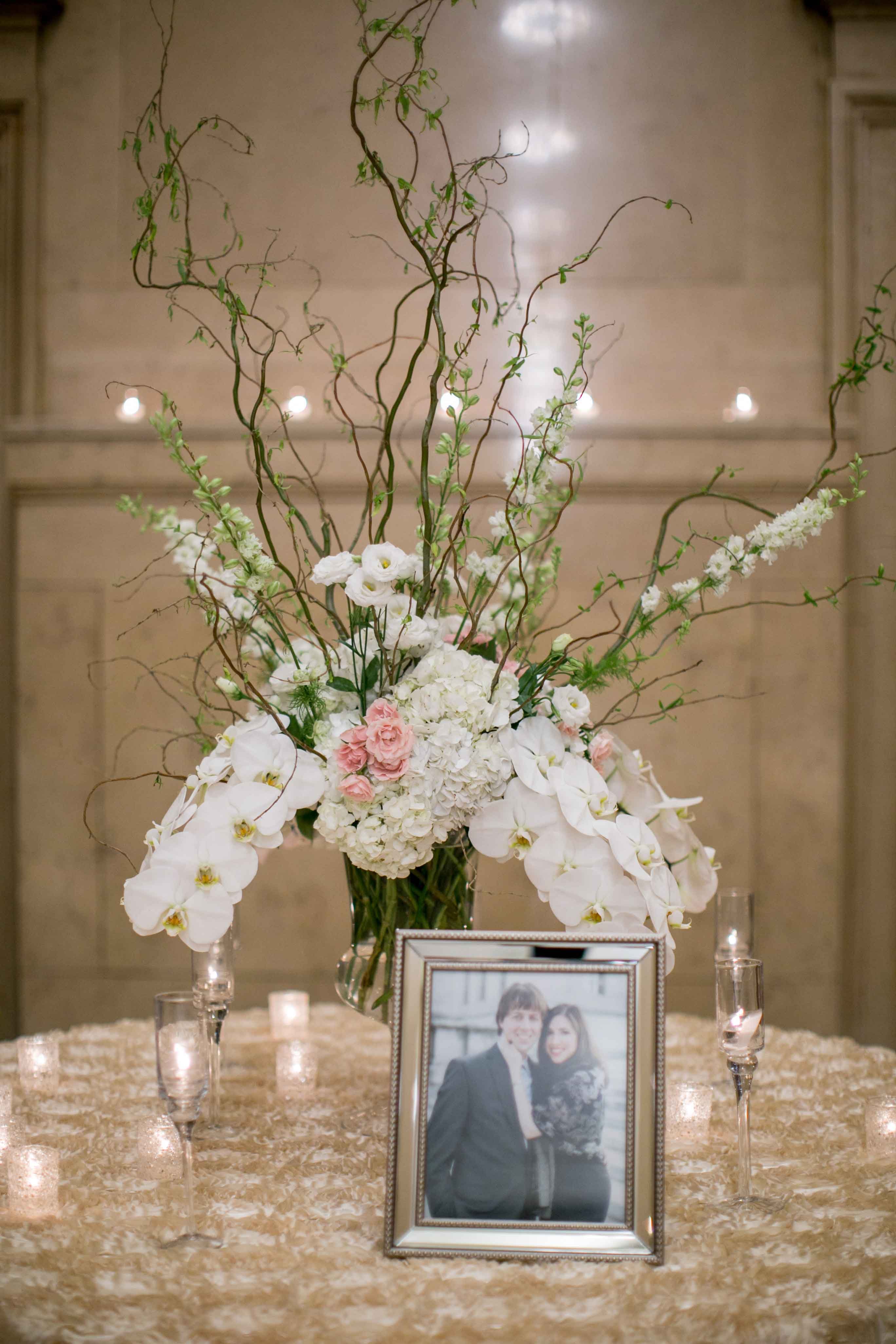 Couple's Photo, Eclectic Floral Arrangement