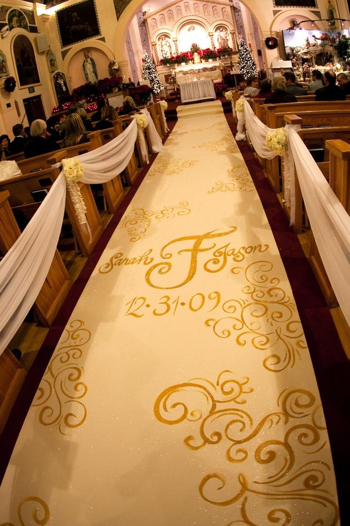 Custom Gold Aisle Runner