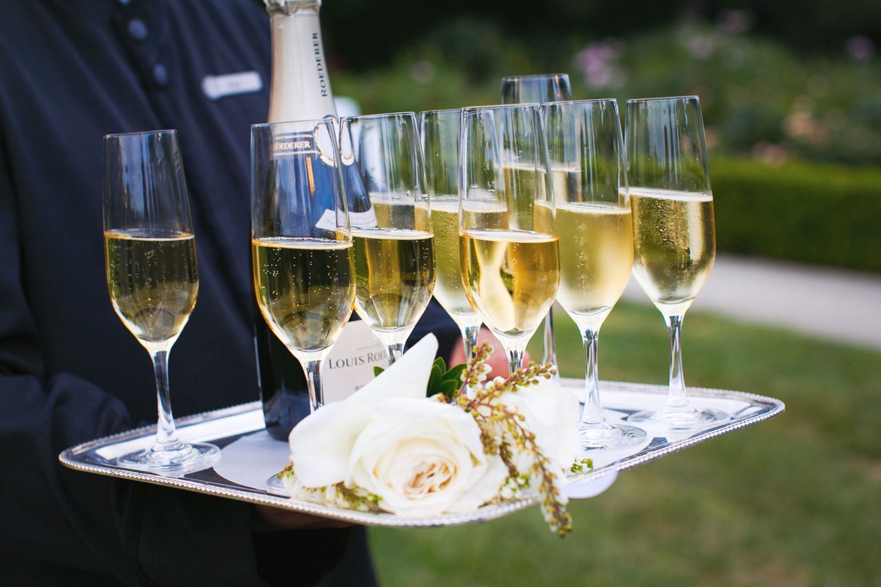 Chilled Champagne on Silver Tray