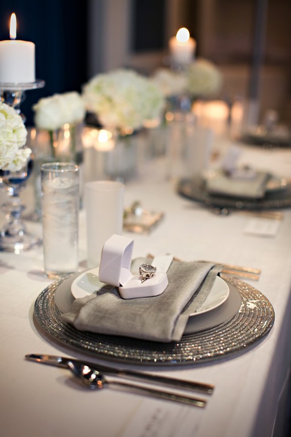 Silver and Sparkling Tablescape