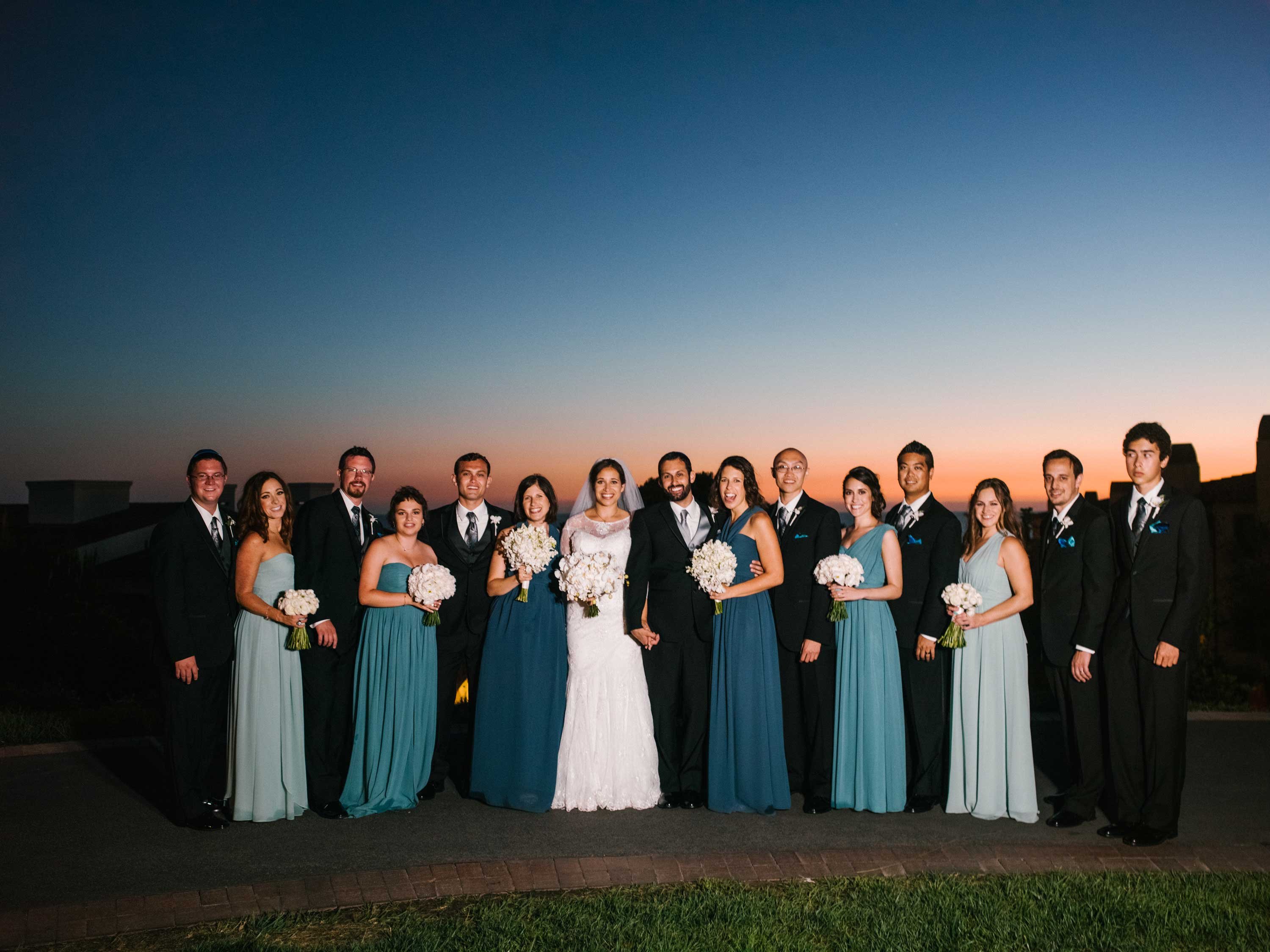 Sunset Bridal Party Photo
