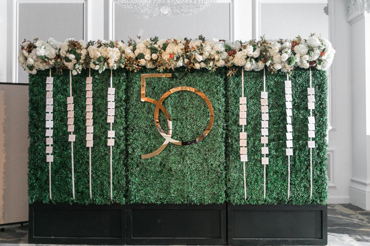 Hedge Wall with Escort Cards