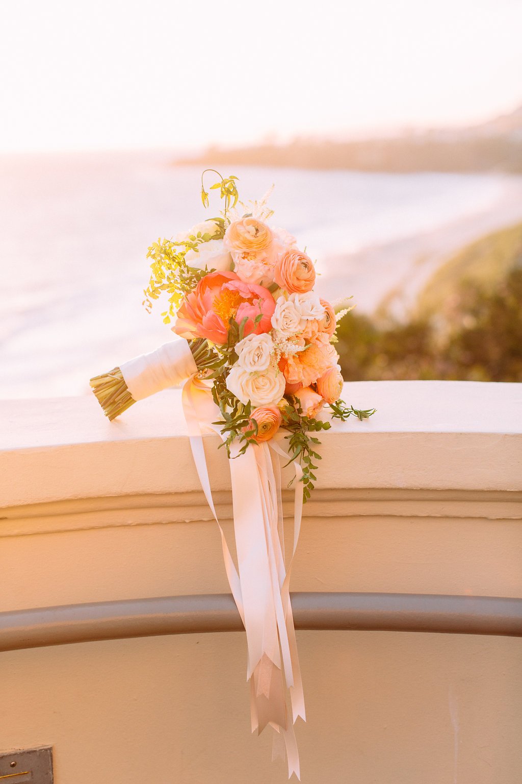 Sunset Photo of Wedding Bouquet
