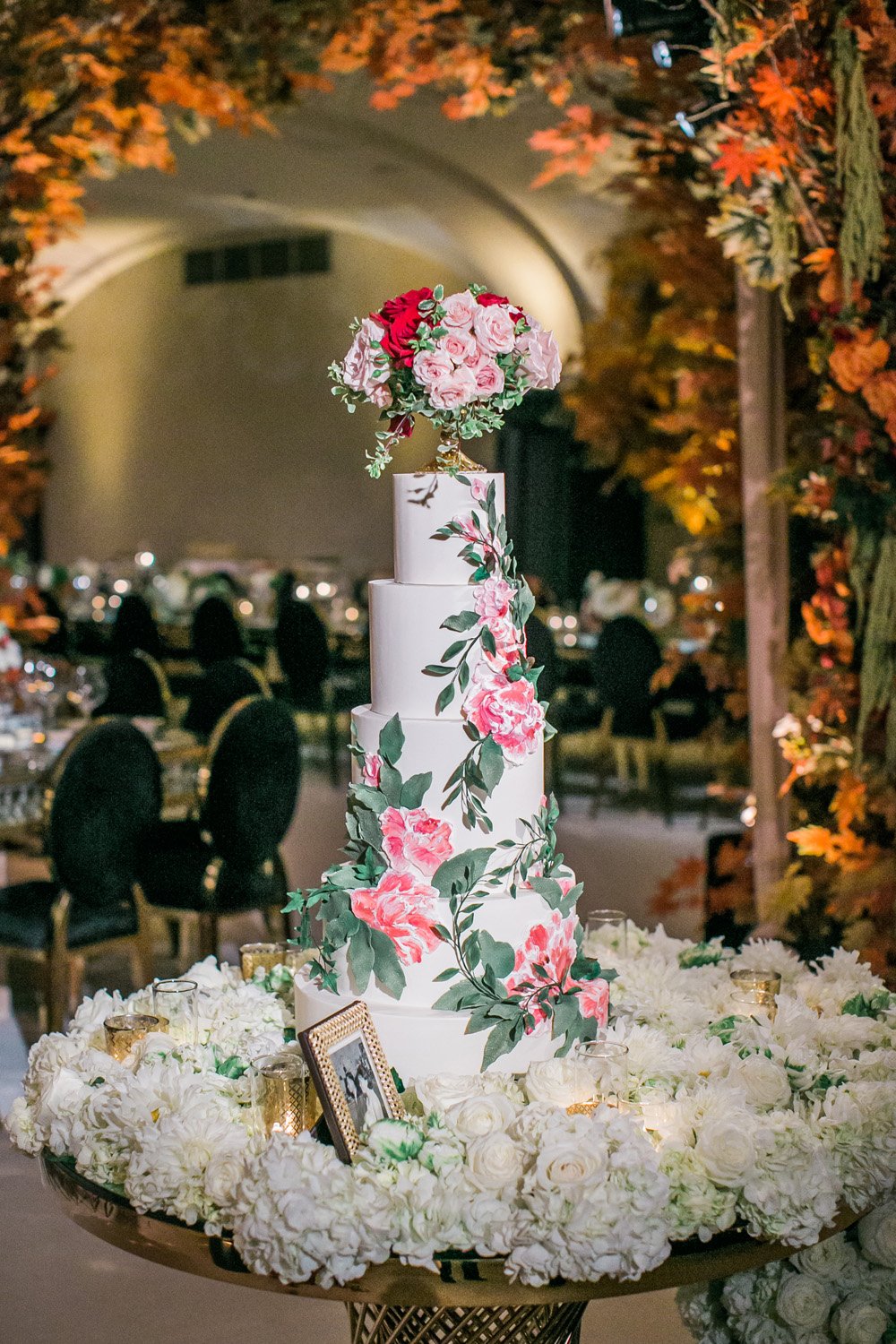 Floral Cake on Bed of Flowers