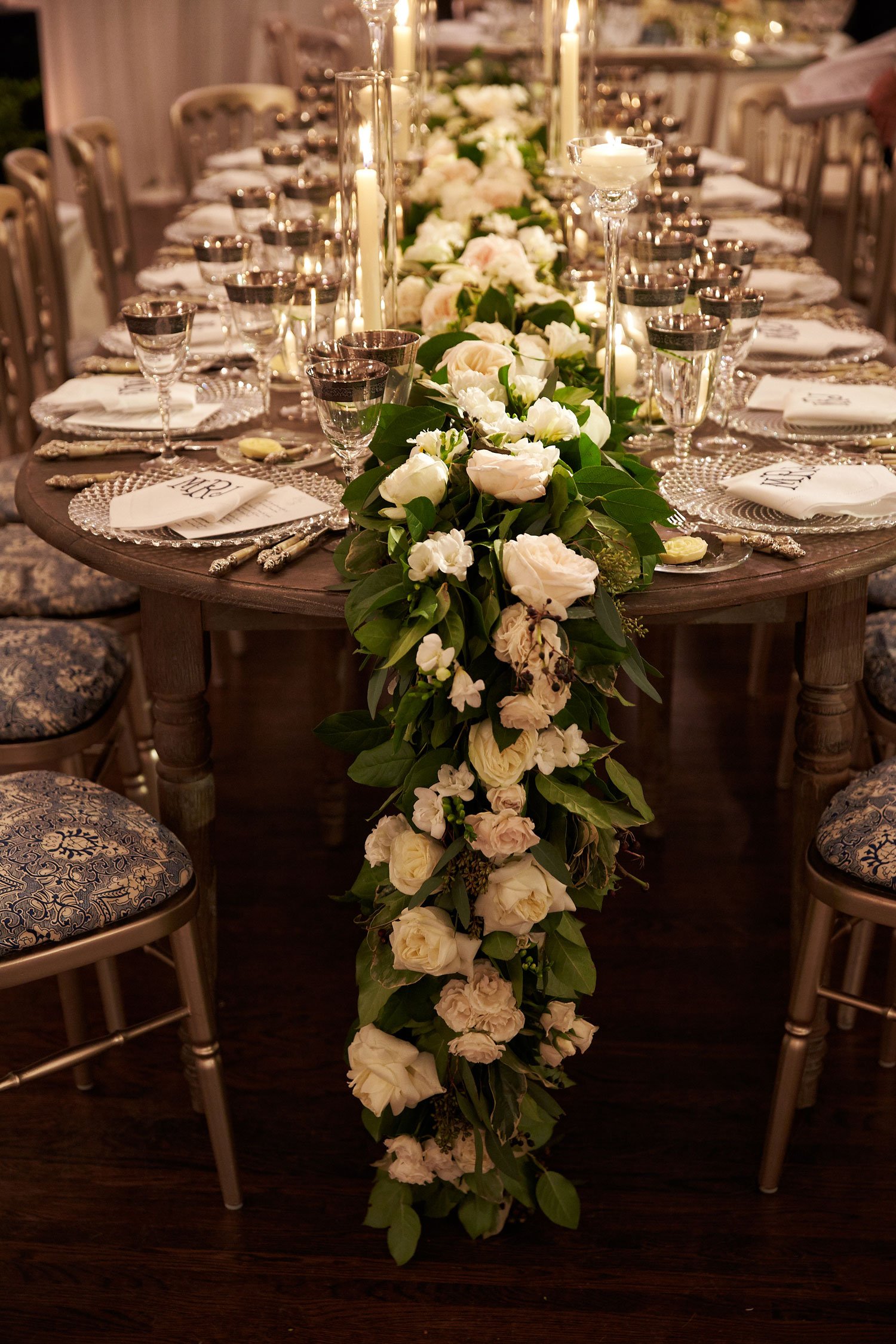 Oval Head Table with Garland