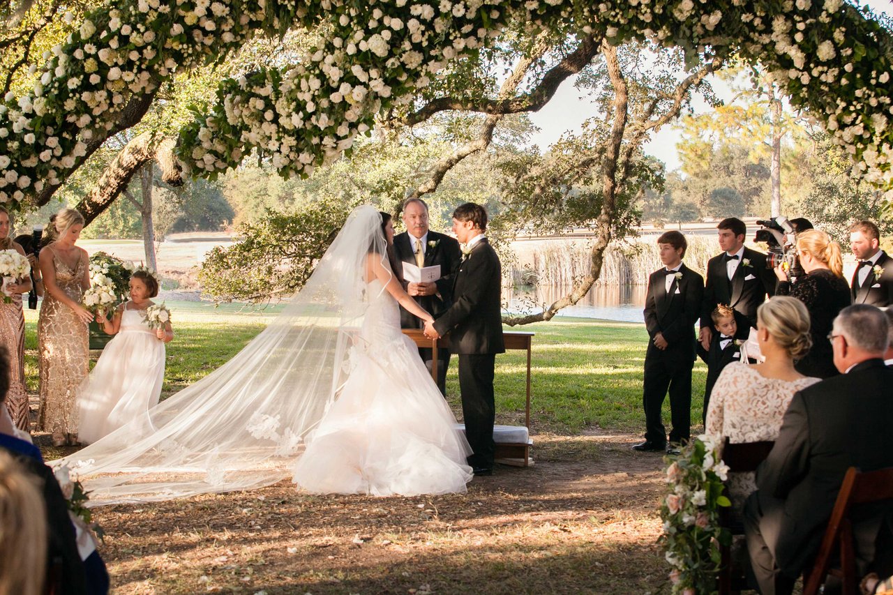 Ceremony Under Floral-Embellished Tree