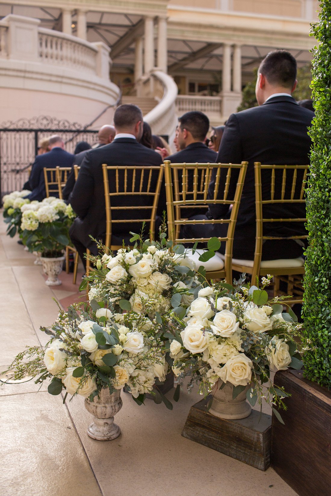 Flower Arrangement at Base of Aisle