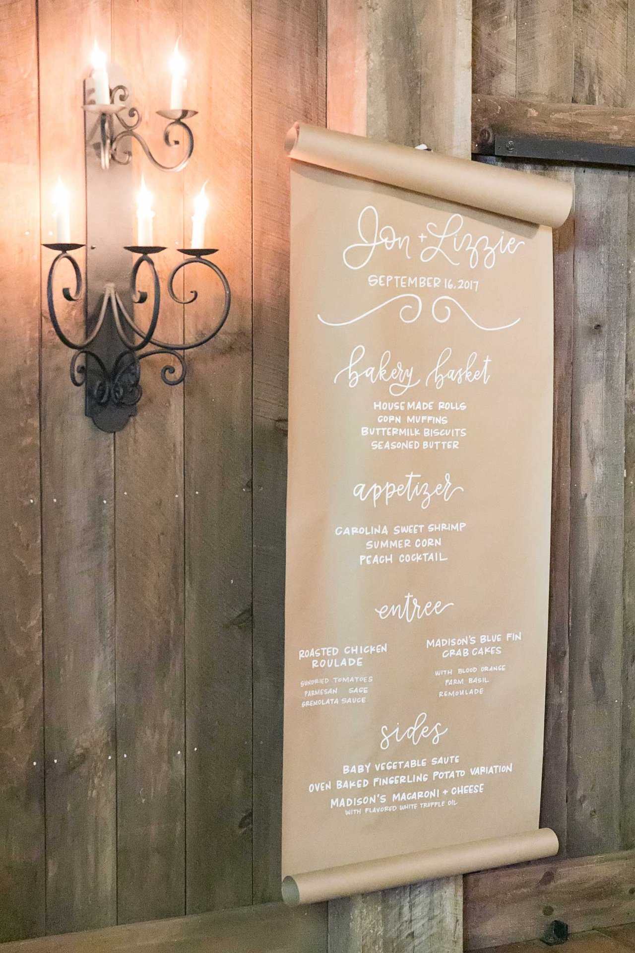 Large Kraft Paper Wedding Menu