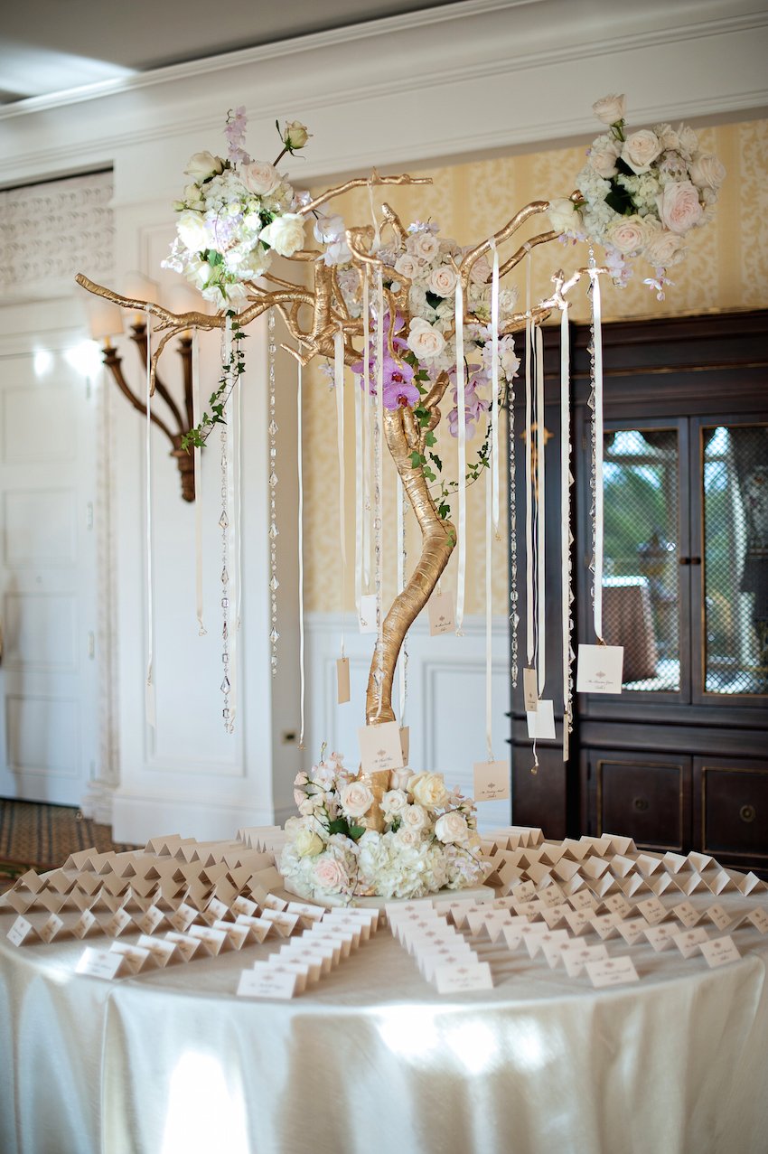Gold Tree Escort Card Display
