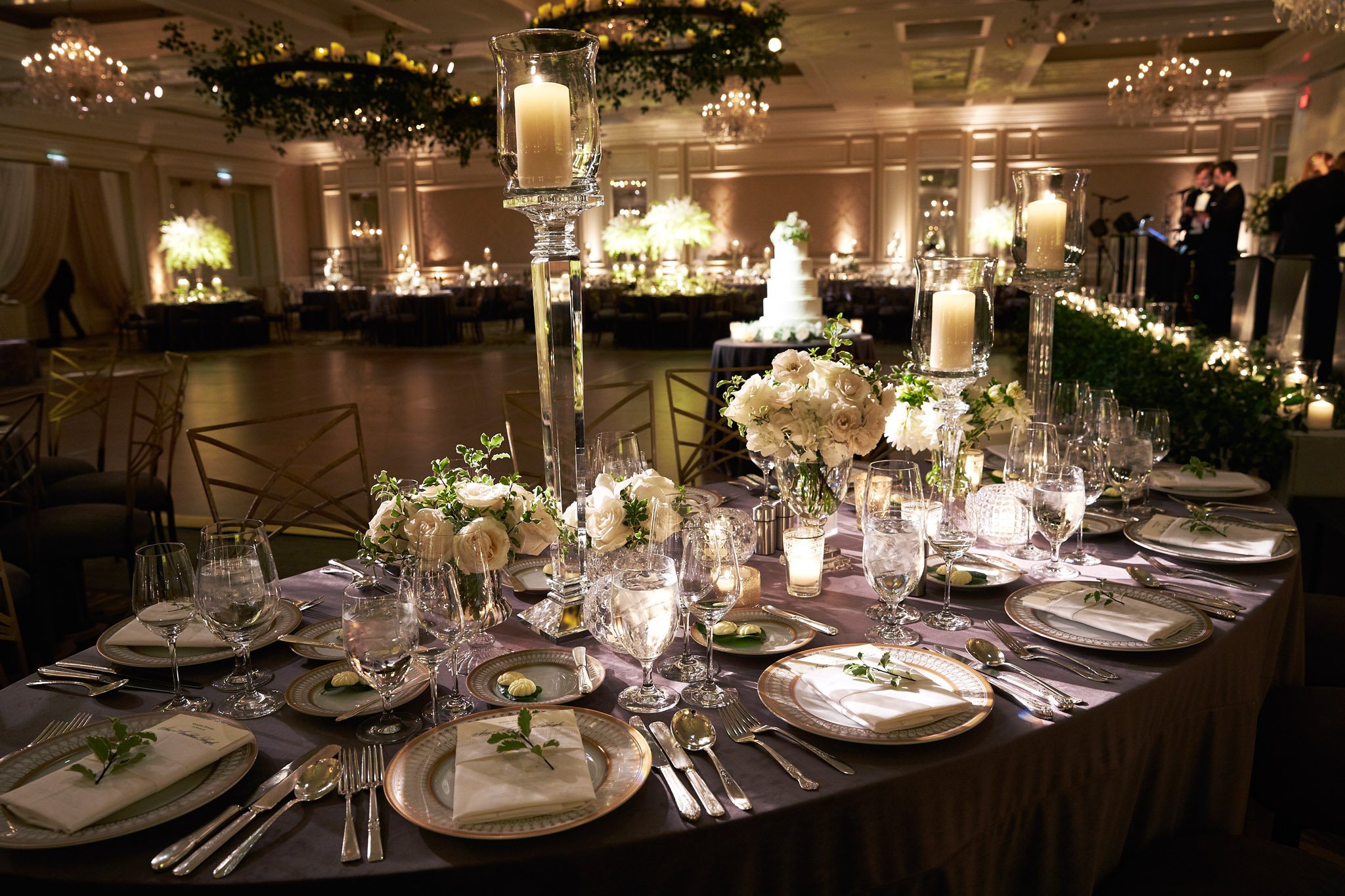 Candlelit Reception Ballroom in Chicago