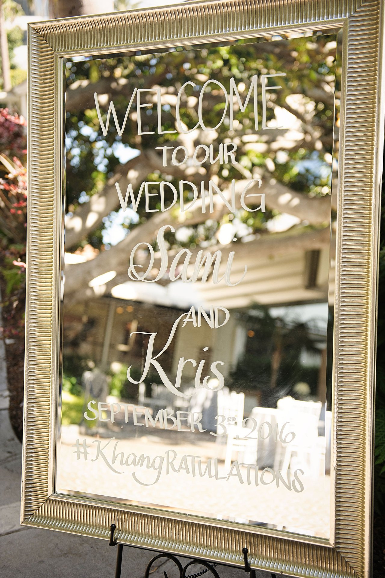 Calligraphy on Frame at Wedding