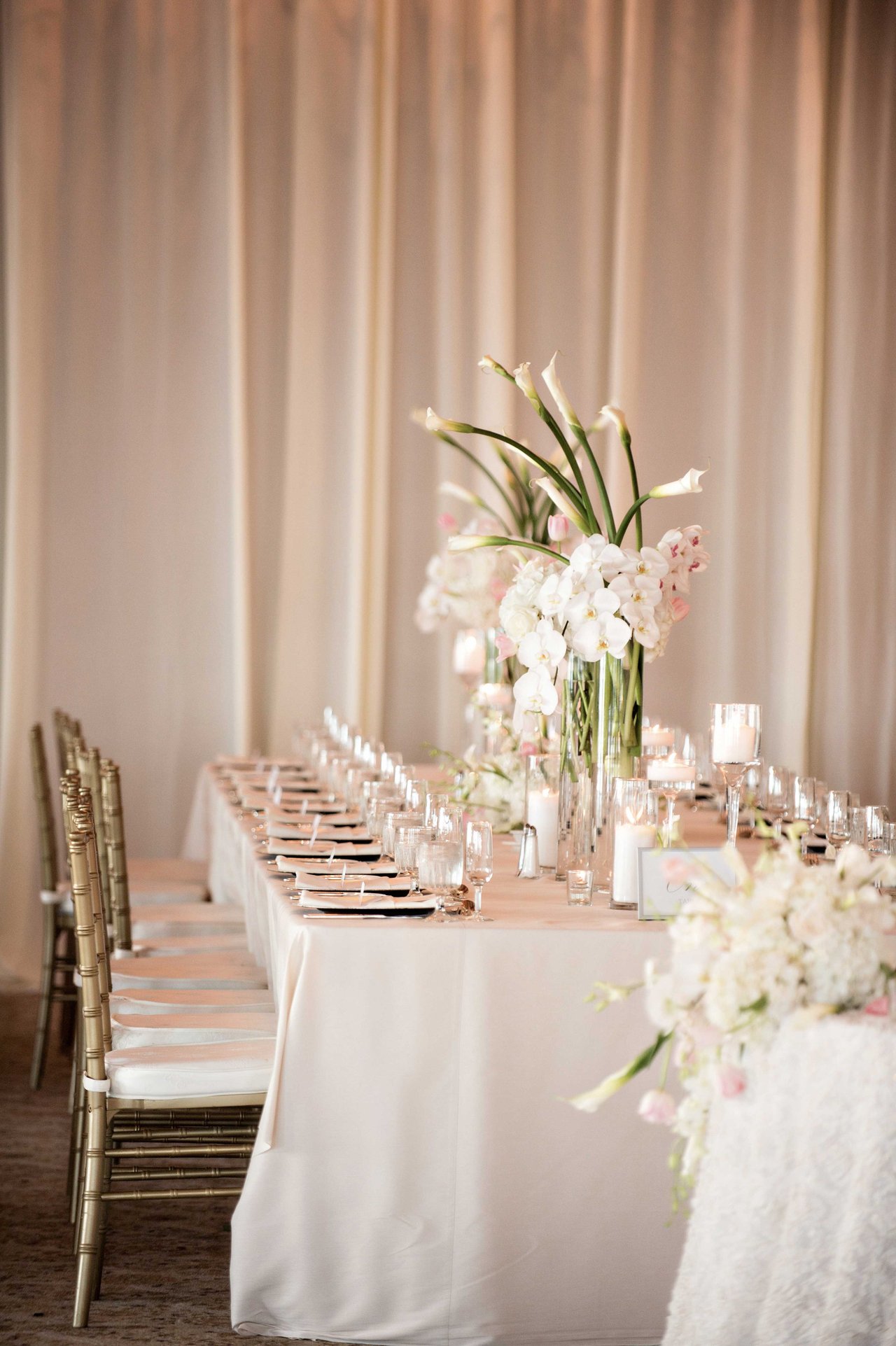 Long Tablescape, Classic Motif, Glass Elements