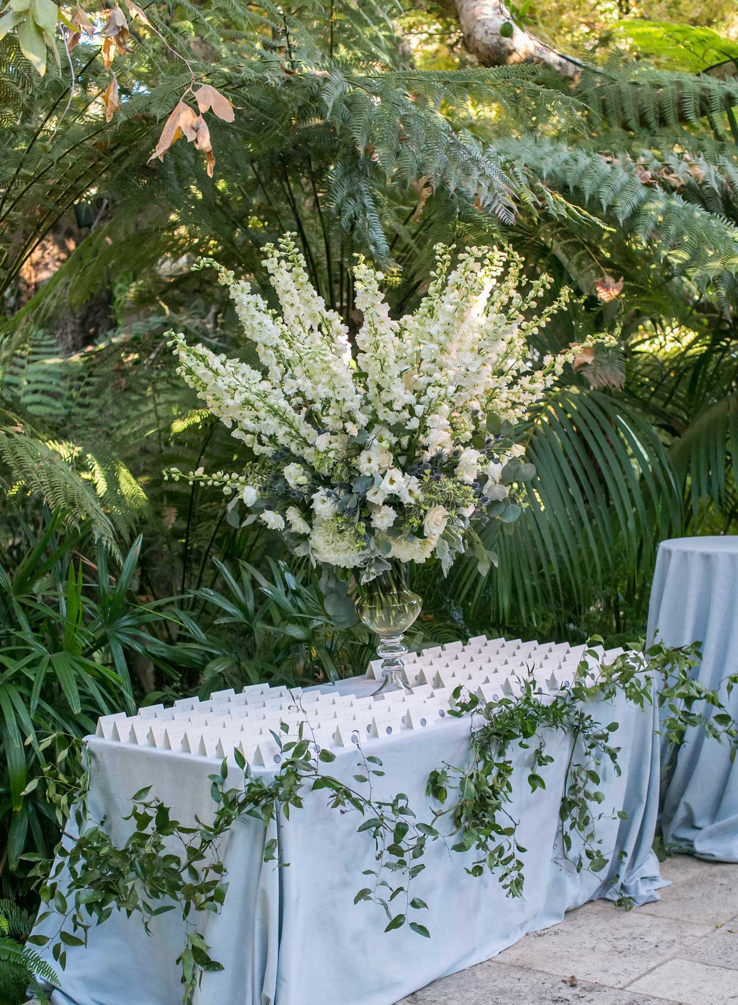 Ivory Flowers at Escort Card Table