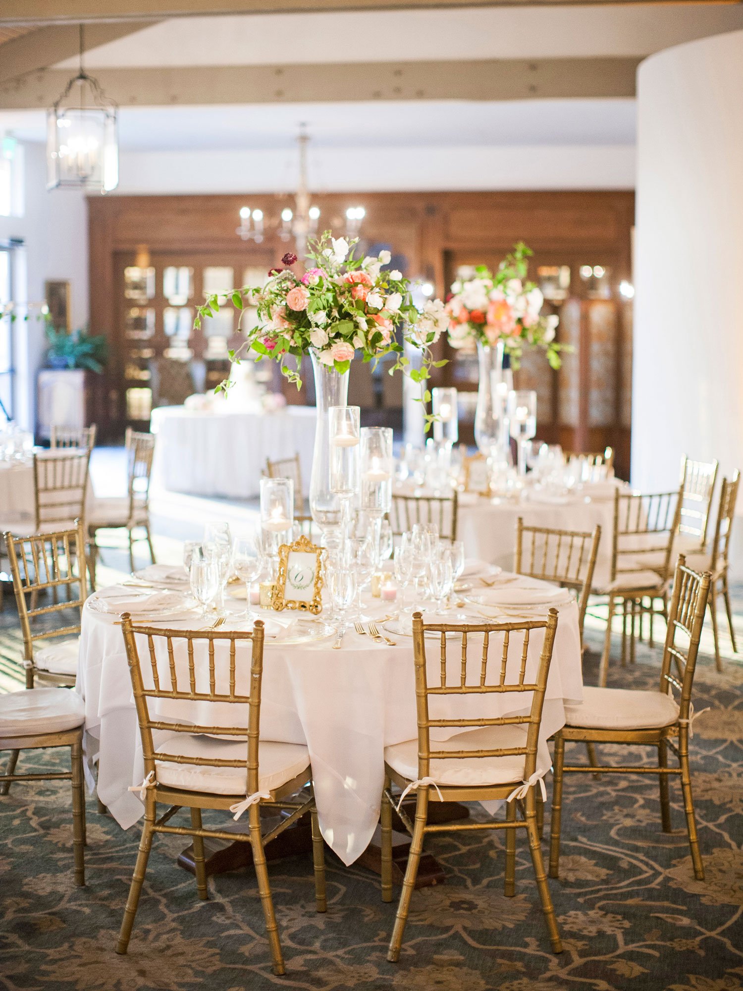 Gold Chiavari Charis at Round Tables