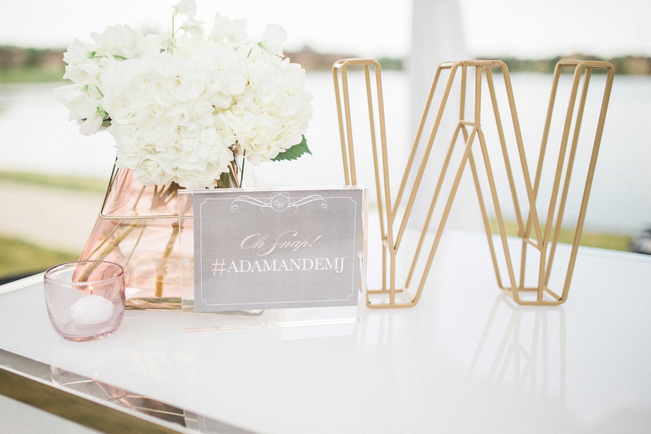 Gold Wire Initial with Hashtag sign