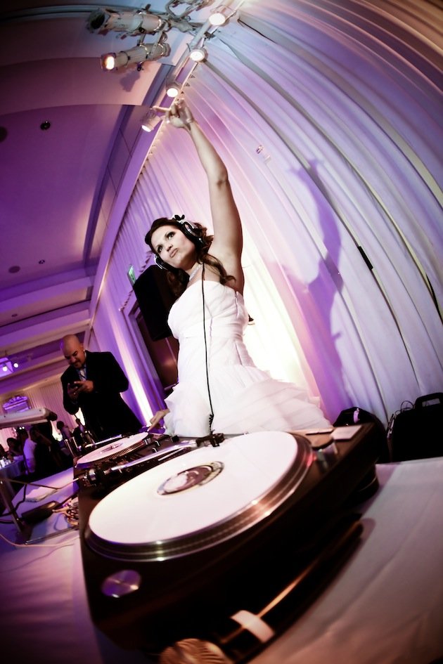 Bride at DJ Booth
