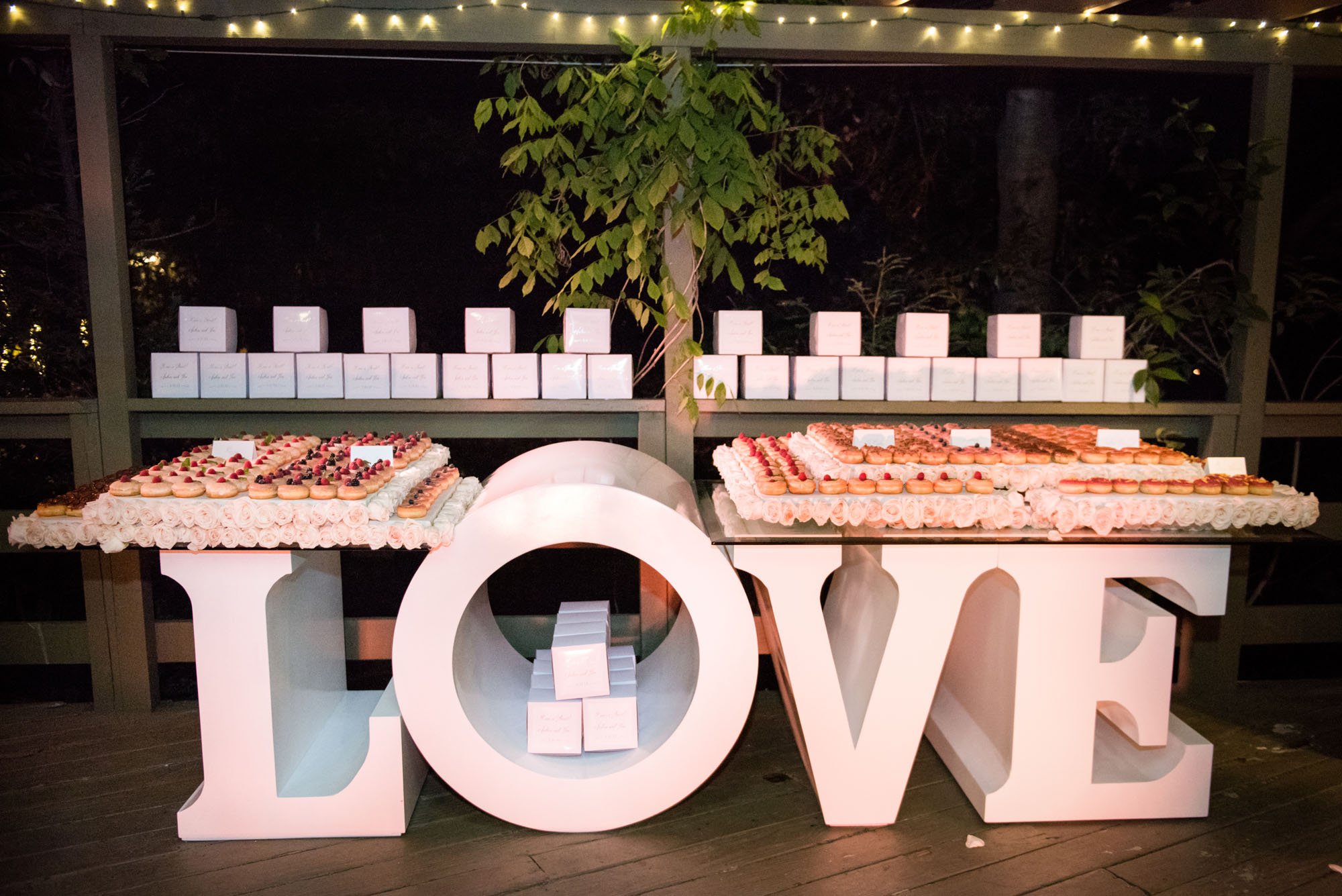 Donut Favors on "Love" Table