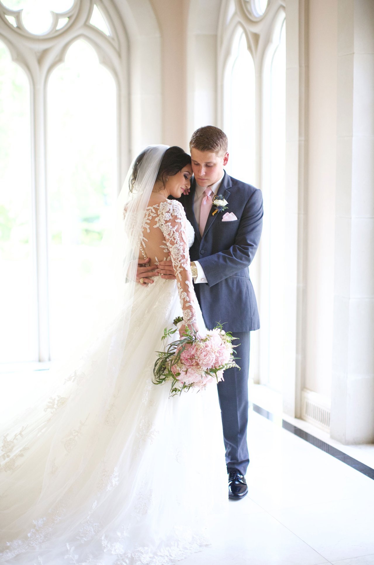 Couple's Portrait Showing Bride's Back