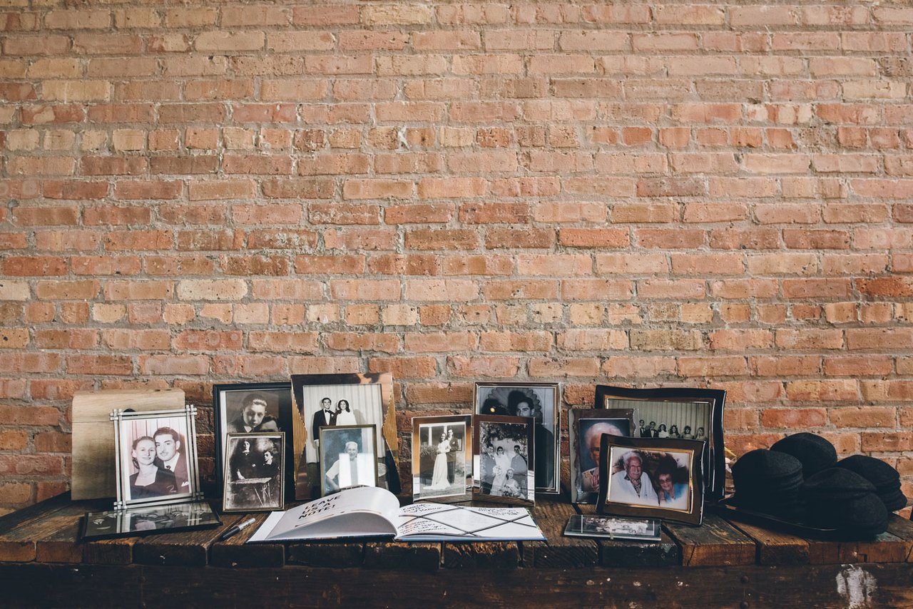 Family Photos & Guest Book by Brick Wall