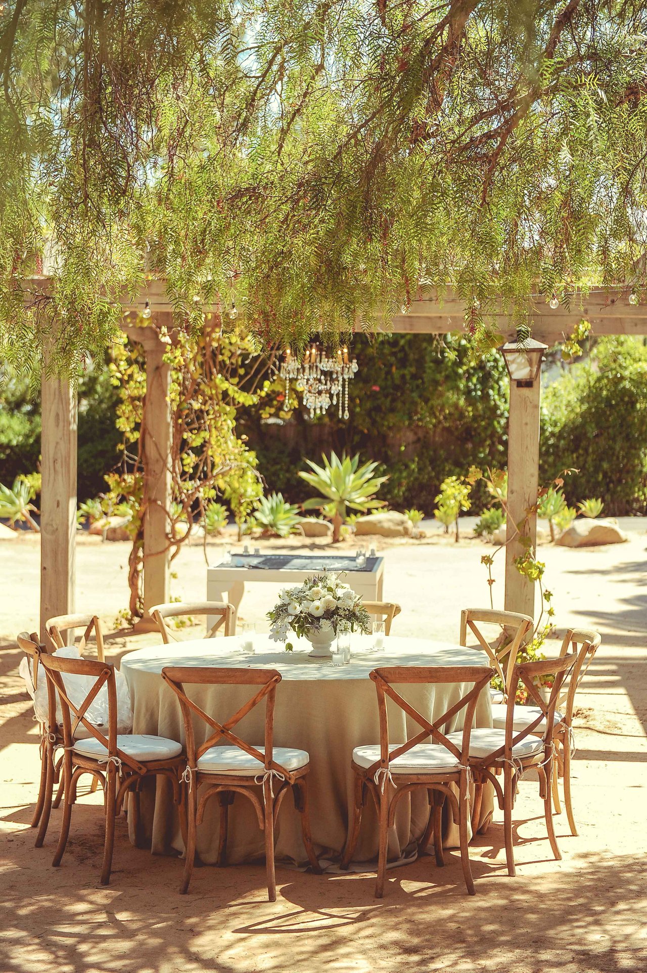 Reception Table in Courtyard