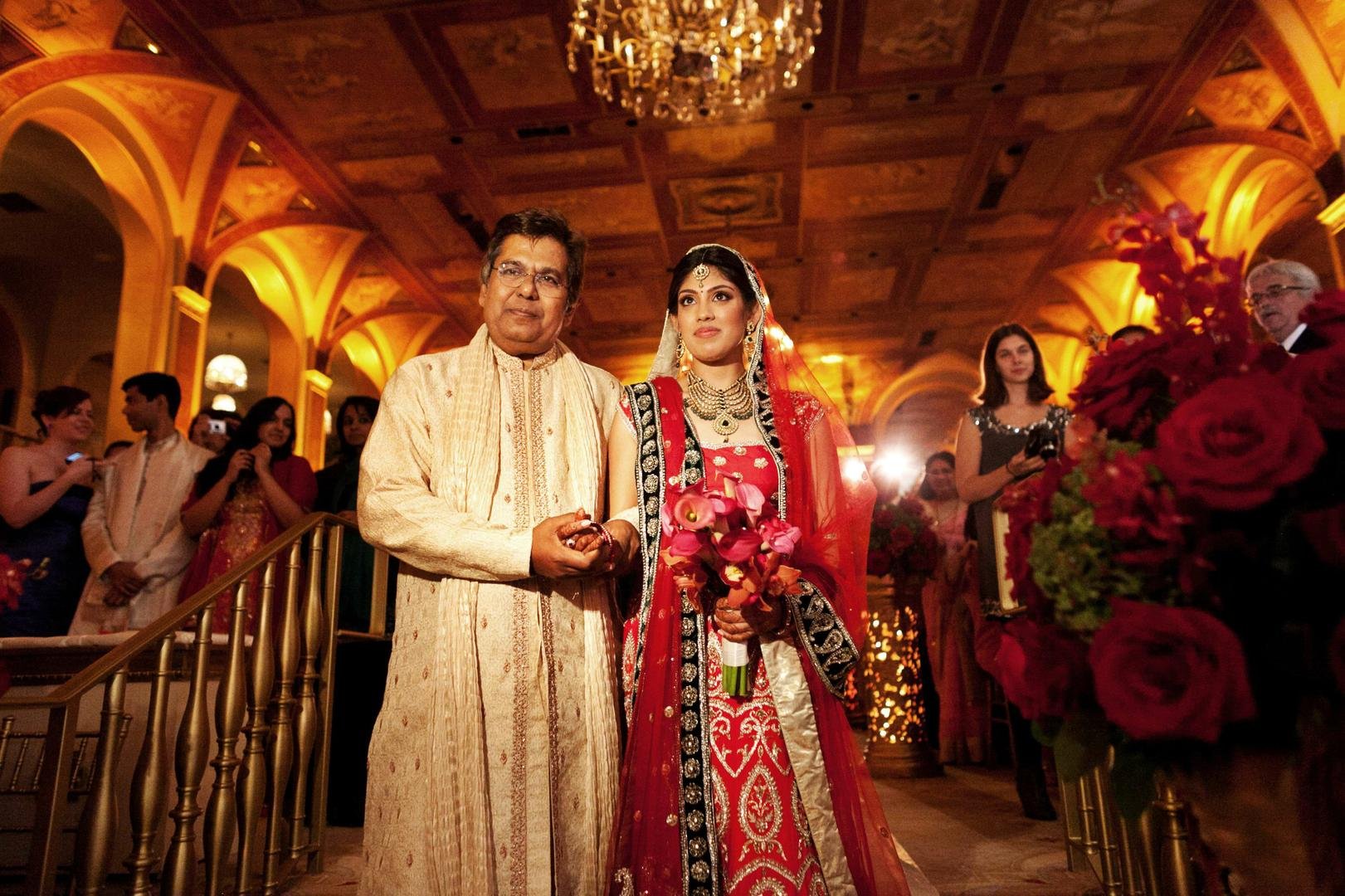 Ceremony Décor Photos - Father-Daughter Processional in Indian Attire ...