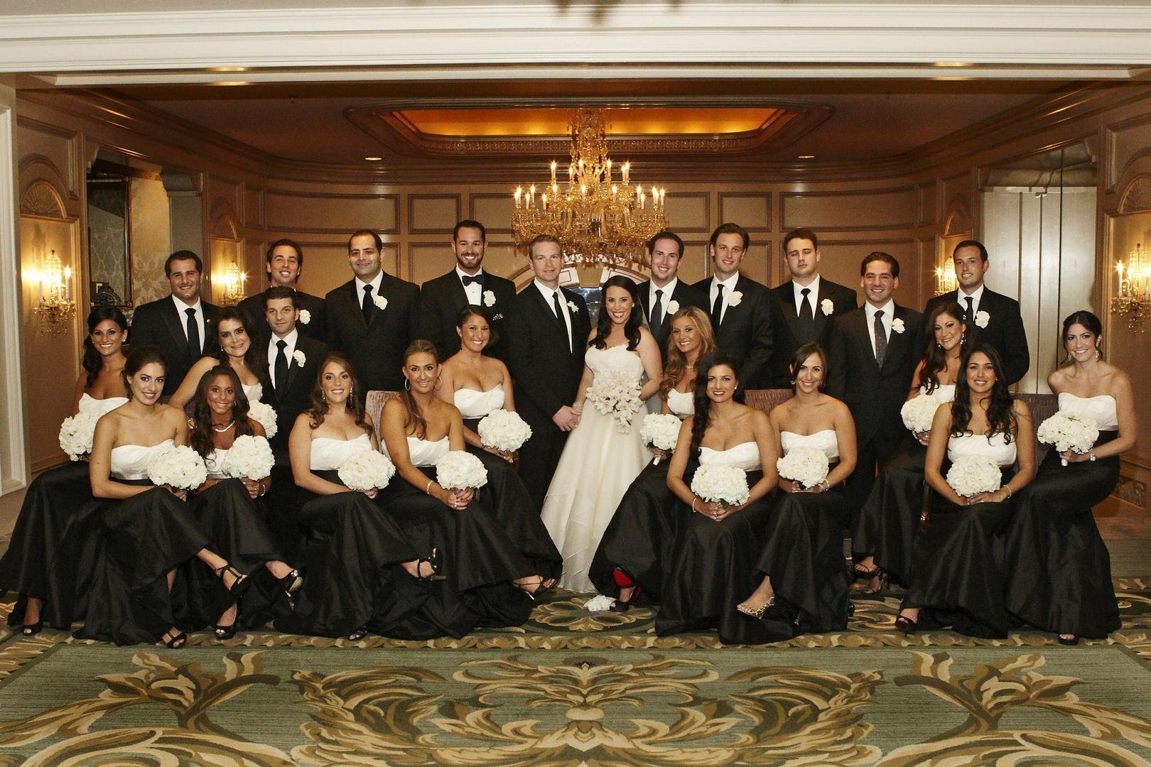 Guests + Family Photos - Formal Wedding Party in Black-and-White Attire ...