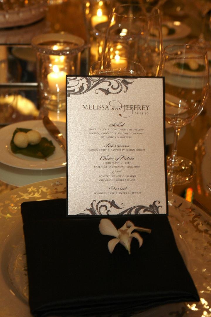 Metallic Silver Menu Card