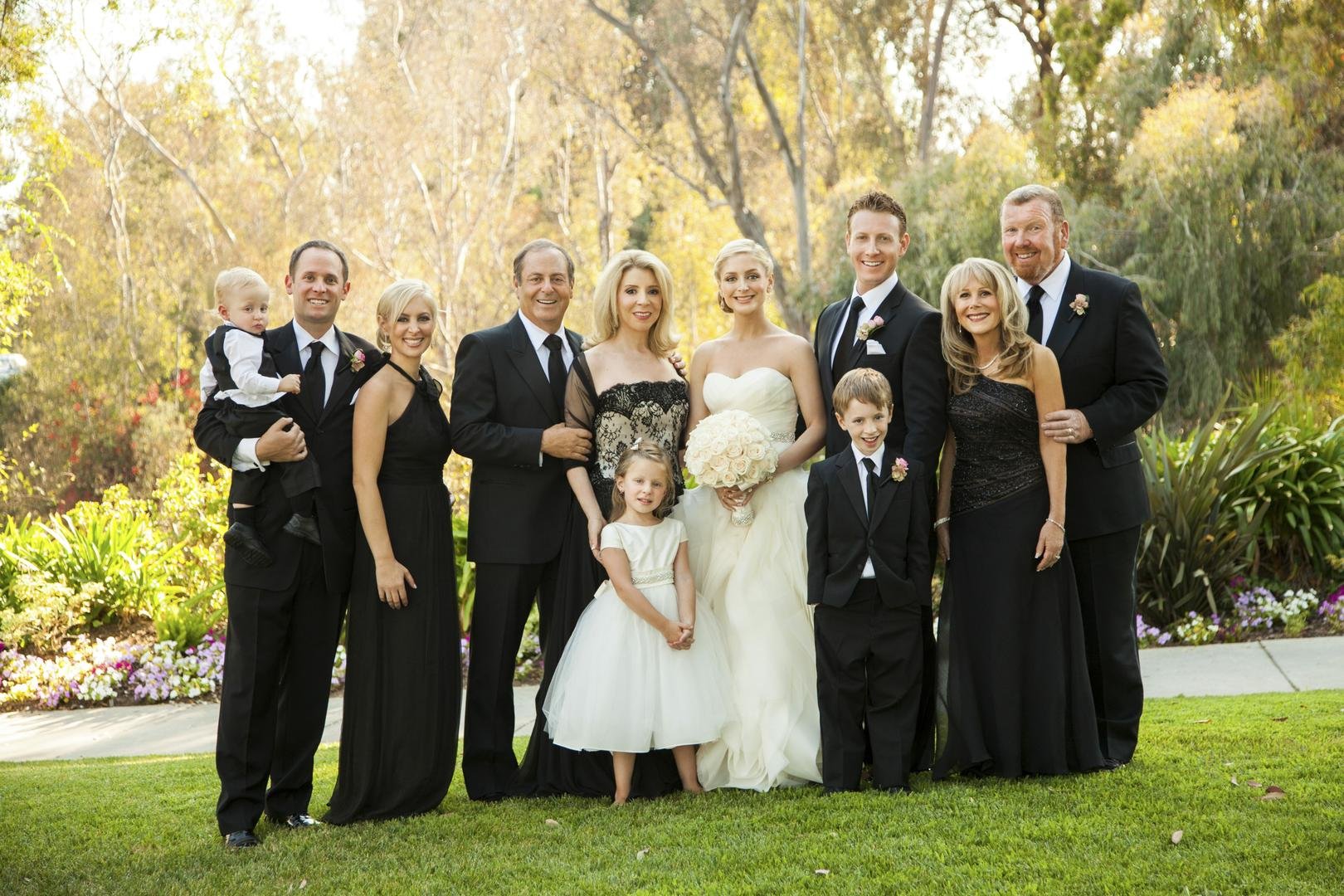 Guests + Family Photos - The Couple and Their Families in Black Attire ...