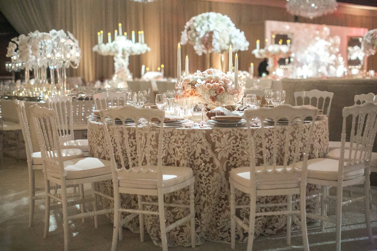 White Chairs and Lace Linens
