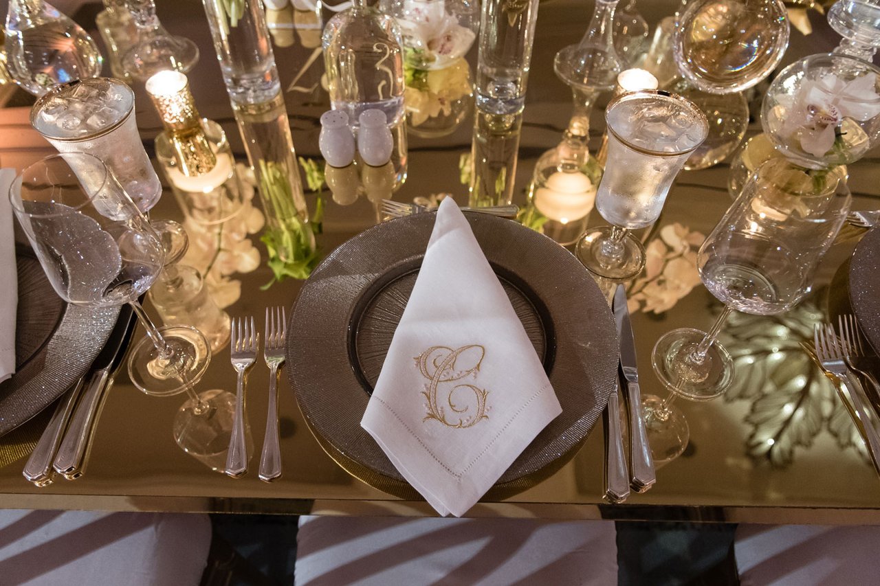 Place Setting with Monogram Napkin