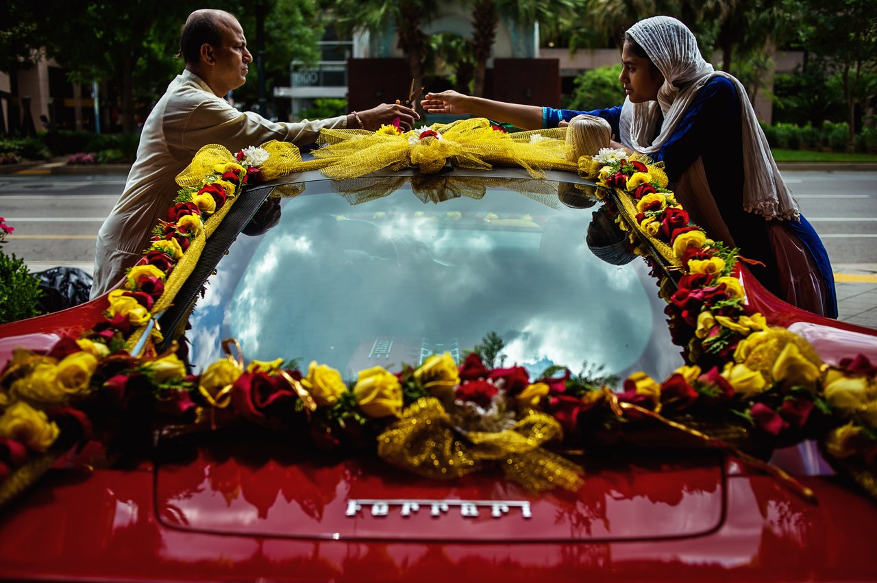 Floral-Embellished Ferrari