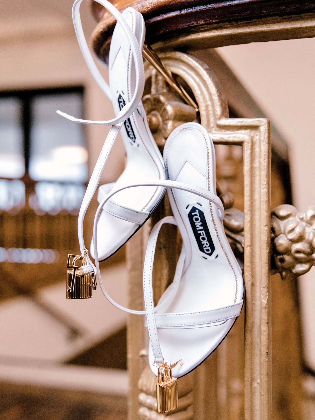 Designer Heels with Gold Padlocks