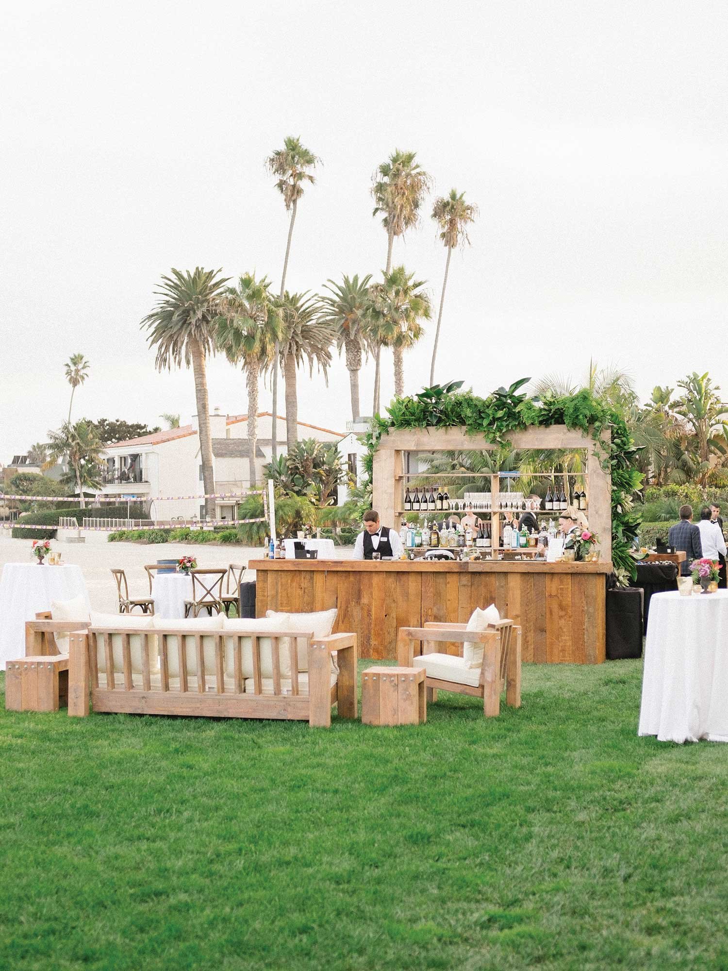 Wooden Bar & Lounge Area