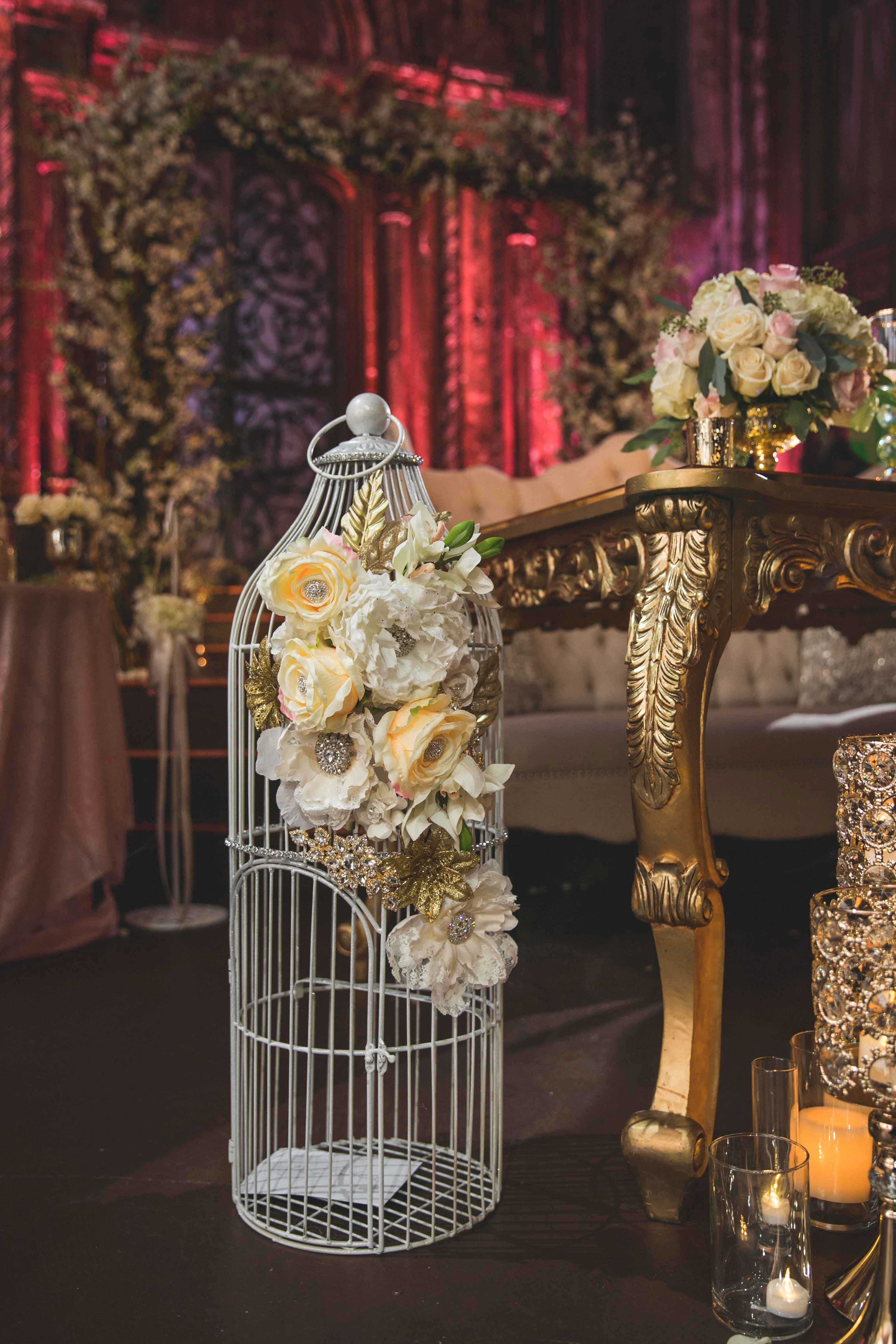 Floral Bird Cage Décor