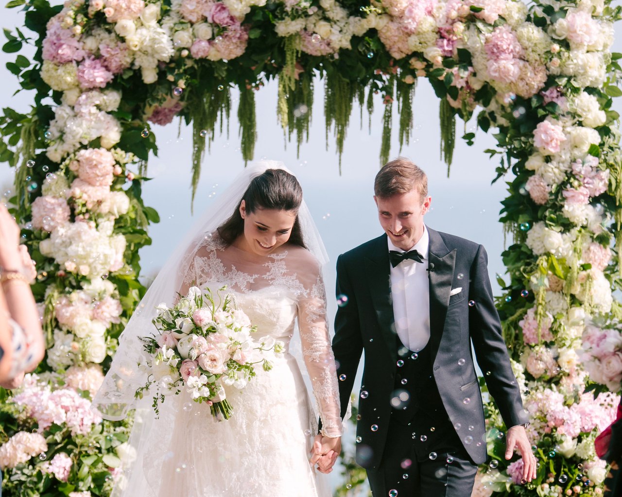 Newlyweds with Bubbles