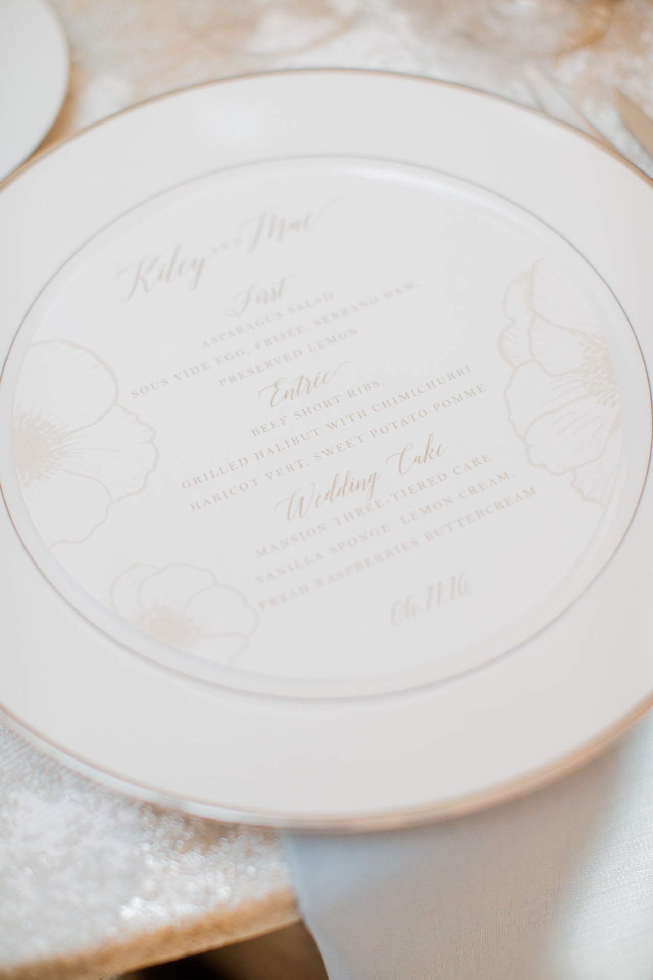 Circular Wedding Menu, Light Color