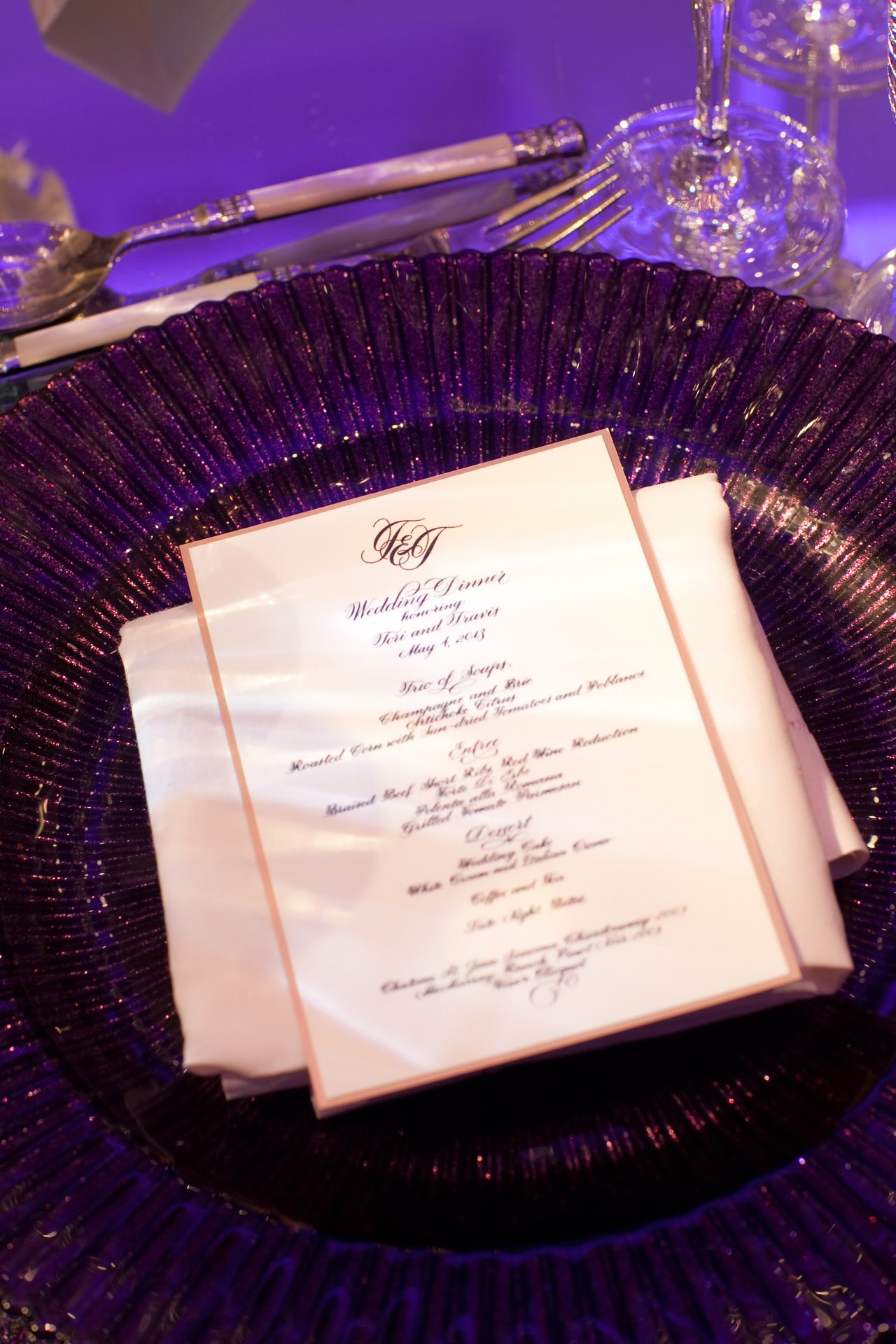 Purple & Gold Place Setting