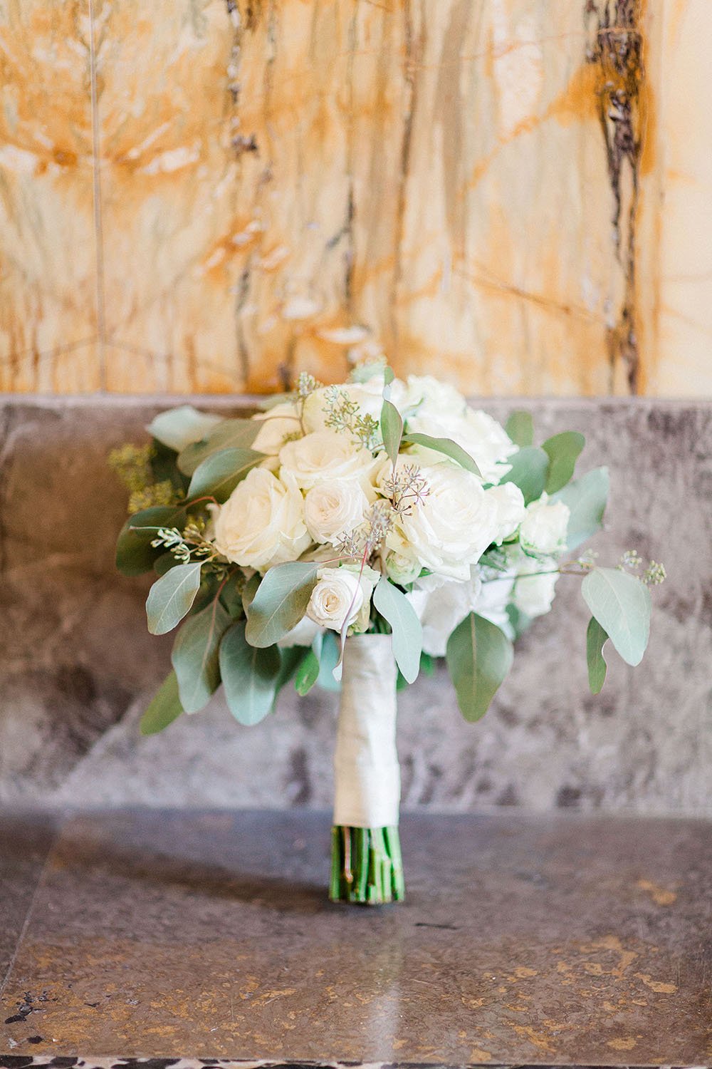 Bridal Bouquet with Ivory Roses