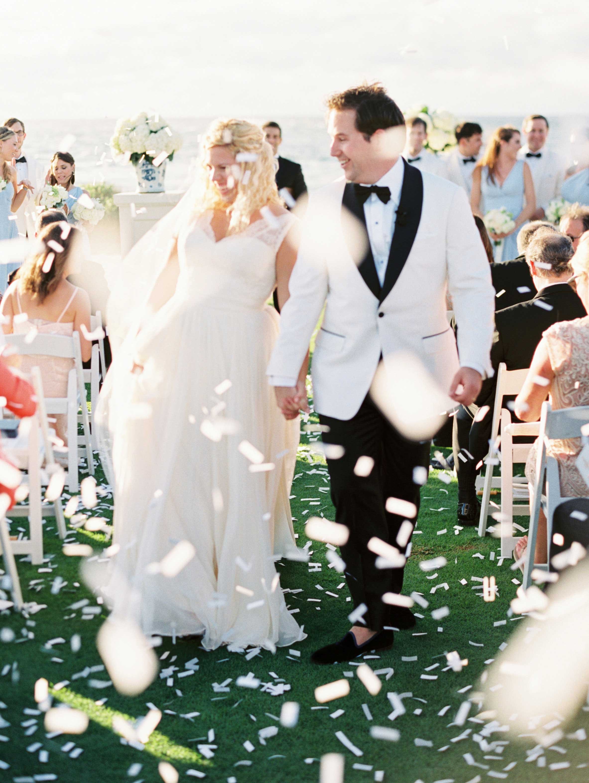 Confetti Toss at Destination Wedding