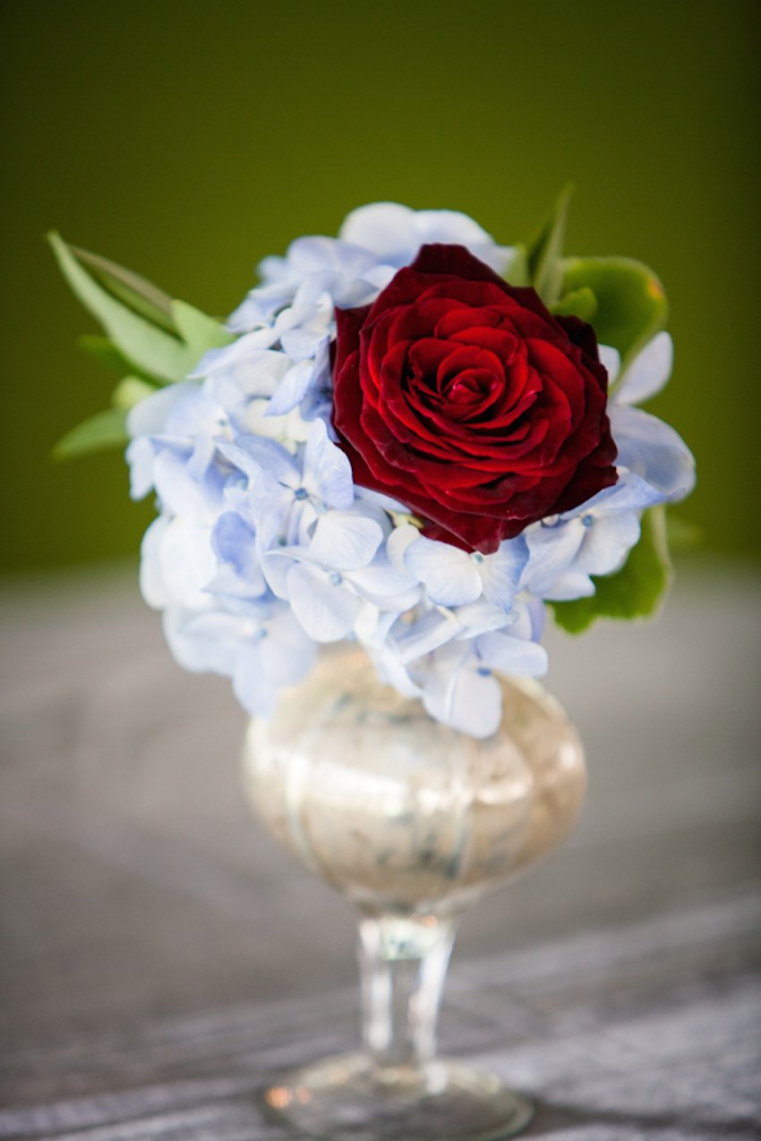 Small Hydrangea & Rose Arrangement