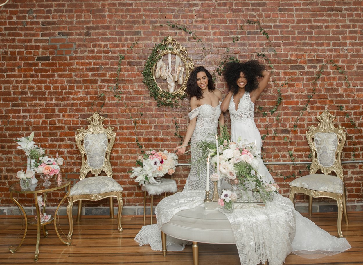 Two Model Brides Pose Together