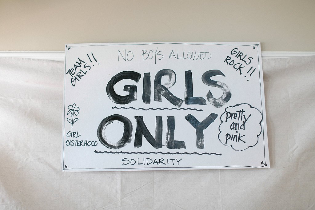 Girls Only Sign at Bridal Suite