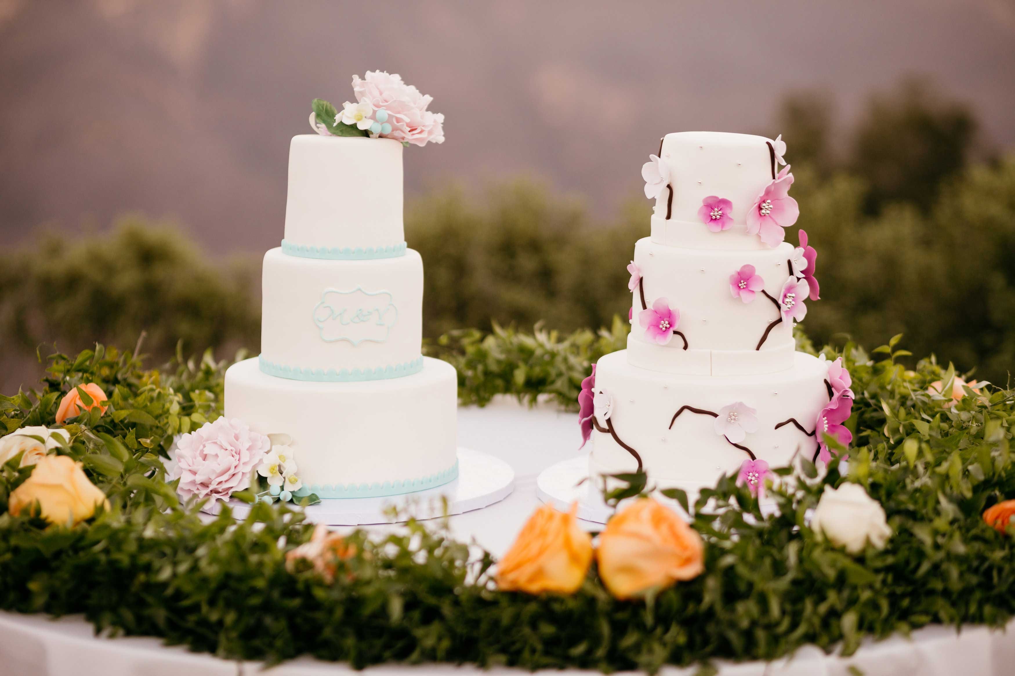 Dual Wedding Cakes for Double Wedding