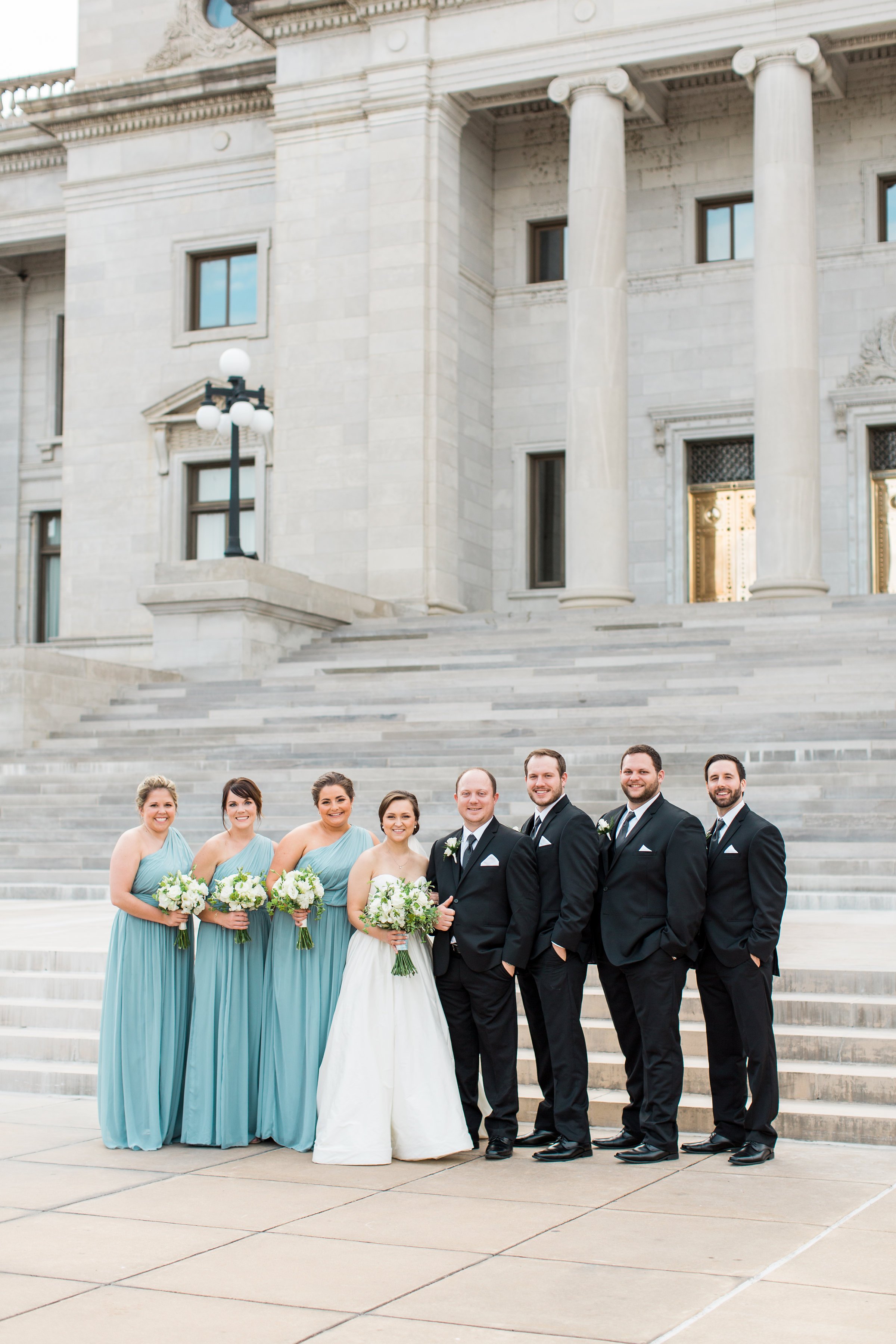 Bridal Party in Front of Venue