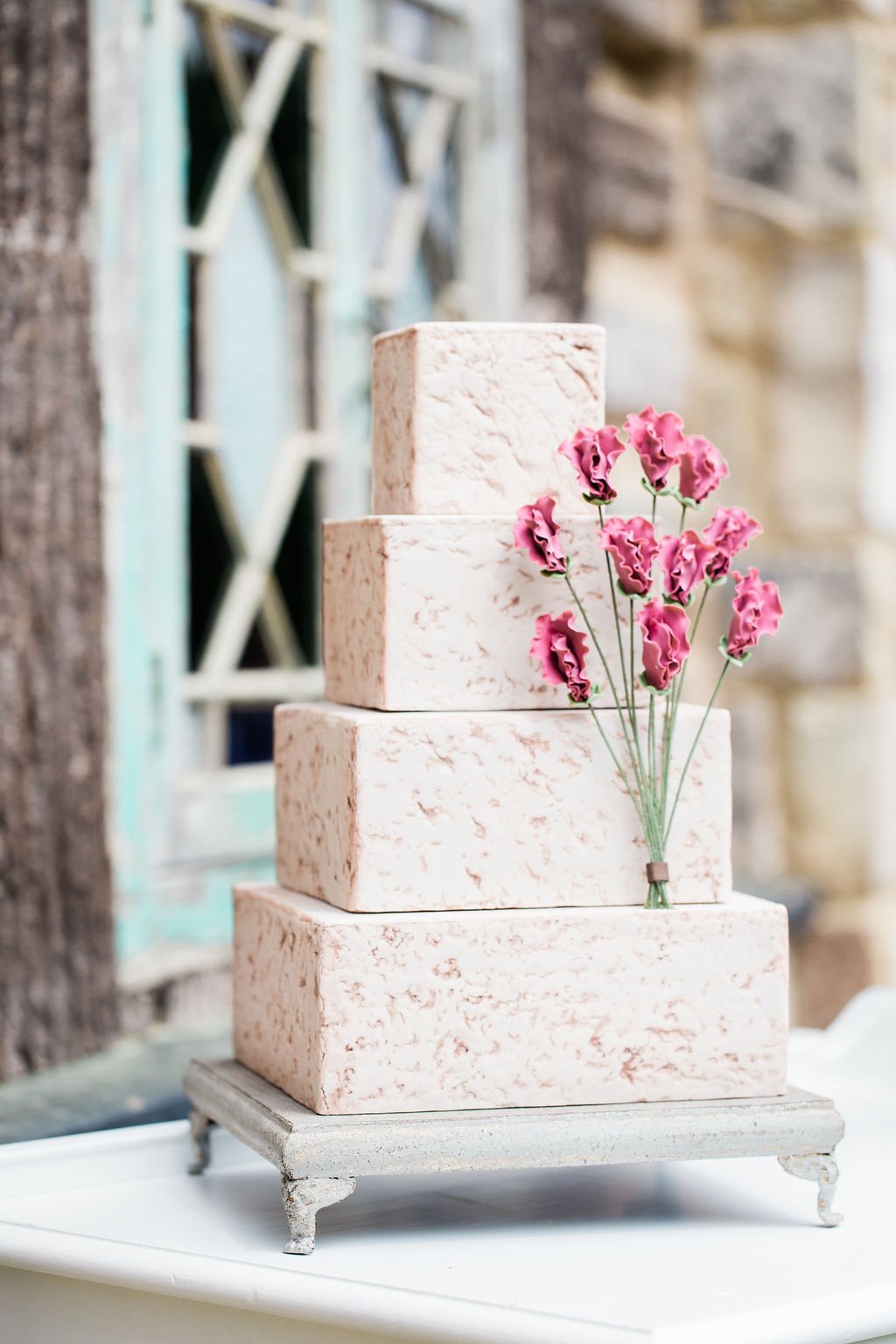 Four-Tiered Square Cake
