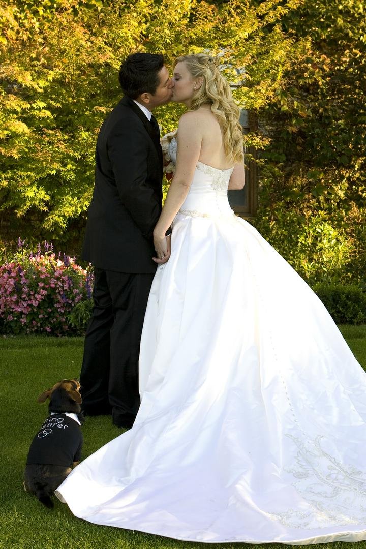 Bride and Groom with Dog